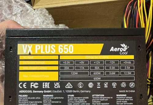 Блок питания Aerocool VX plus 650W, 650Вт, 120мм