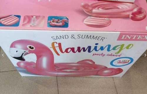Огромный надувной матрас плот-остров Фламинго
