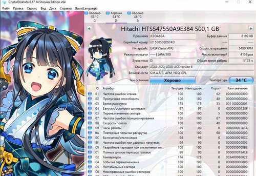 Hitachi HTS547550A9E384 500,1 GB