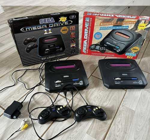 Игровая приставка Sega mega drive 2 16bit 2шт