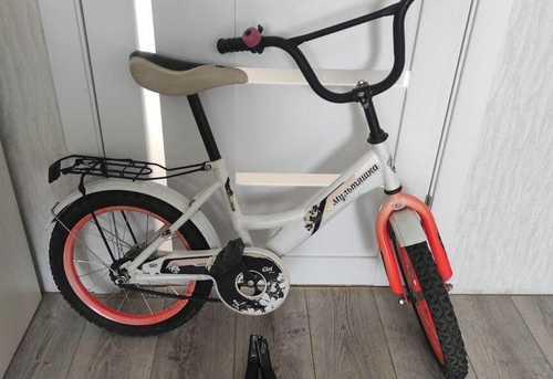 Детский двухколёсный велосипед + два доп.колеса