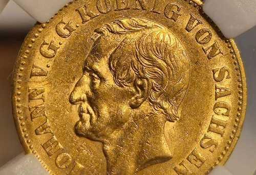 20 марок 1873 года Саксония Золотая монета