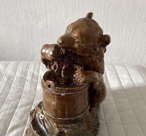 Статуэтка медведь. Гипс. СССР