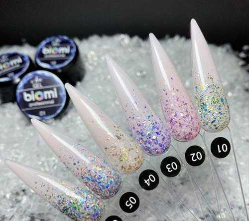 Biomi ace gel гель лак поталь хлопья блестки