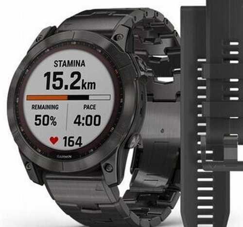 Часы Garmin Fenix 7X Sapphire Solar Titanium Grey