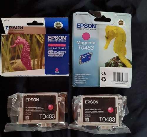 Картриджи розовые T0483 для принтера epson