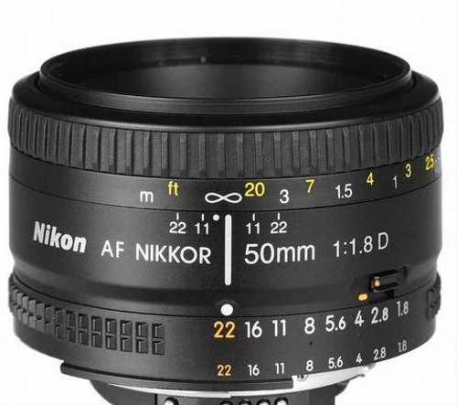 Объектив Nikon 50mm 1 8 D самый дешевый