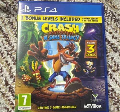 Диск ps4 crash bandicoot n sane trilogy