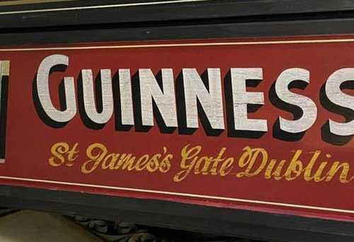 Guinness вывеска деревянная