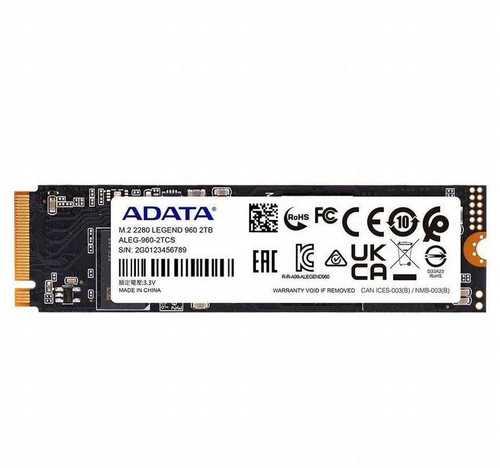 Твердотельный накопитель SSD A-Data PCI-E 4.0 x4 2Tb aleg-960-2TCS