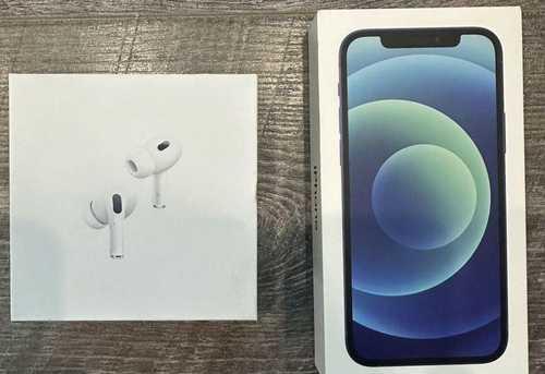 iPhone 12 + реплика airpods pro 2