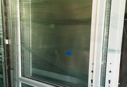 Дверь алюминиевая широкая 205см 120см белая корич