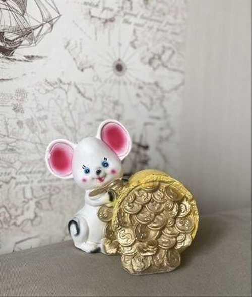 Копилка глиняная мышь