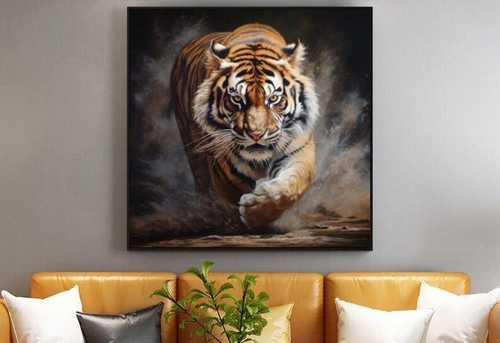 Тигр маслом на холсте Картины в интерьер на стену