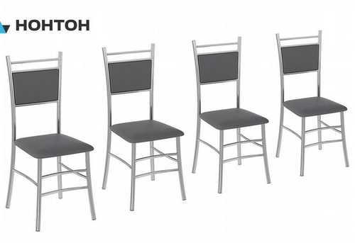 Комплект стульев Гудзон хром / серый