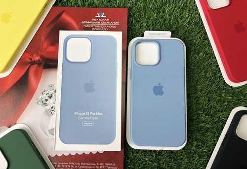 Чехол на iPhone 13 Pro Max силиконовый голубой