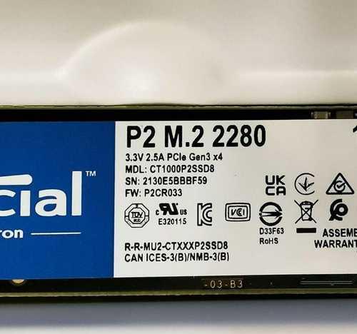 1TB Crucial Micron Gen3 OEM M2 2280 SSD