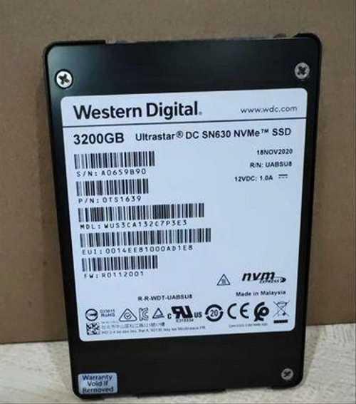 Жесткий диск WD U.2 nvme 3.2Tb SN630