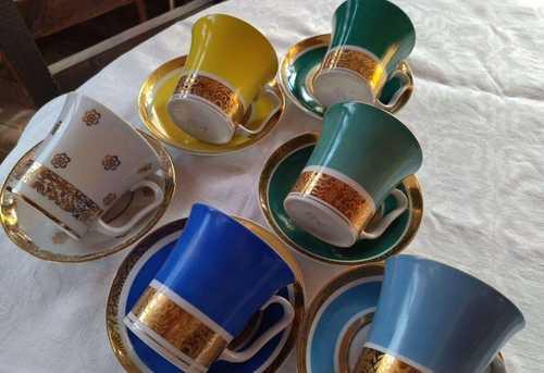 Большие бокалы чашки СССР лфз коллекционные цветны