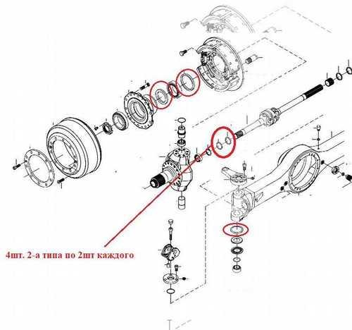 Набор сальников для ремонта ступицы моста Liebherr