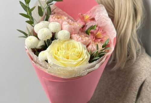 Нежный букет с розой и хризантемой доставка