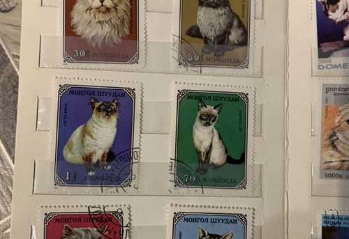 Альбом марок Кошки на 4 страницы