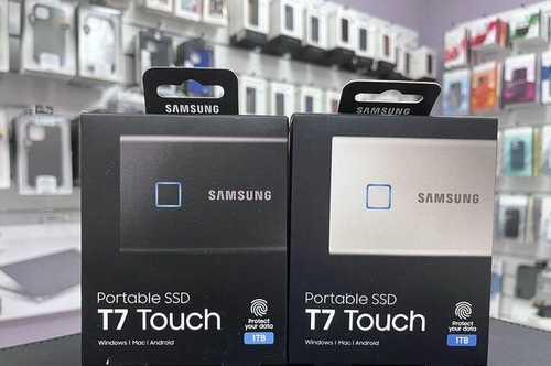 Портативный SSD Samsung T7 Touch USB 3.2 1Tb новый
