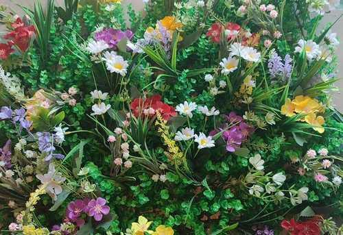 Искусственный газон с цветочками