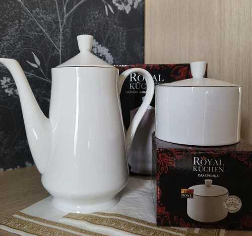 Чайник и сахарница Royal White Collection