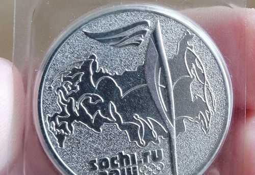 Монета "Сочи-2014 - Факел" в запайке