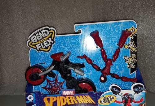 Новый набор bendаndflex "Человек-паук на мотоцикле