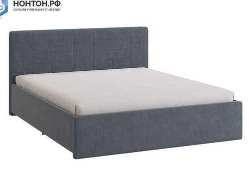 Кровать Лора 2 1.6 м серо-синяя