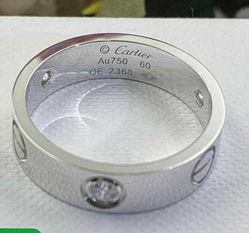 Кольцо Cartier Love, белое золото 585 пробы 0,31ct