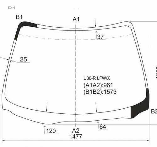 Стекло лобовое Nissan Bassara 99-03 / Presage