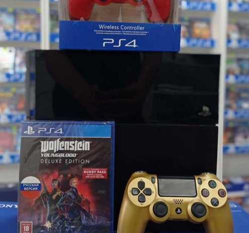 Sony PlayStation 4 fat Wolfenstein 2 Dualshock