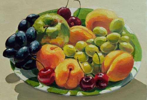Картина маслом, натюрморт с фруктами