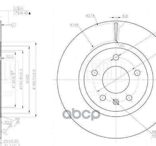Диск торм. для а/м Chery M11 (08) перед. d283