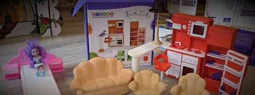 Домик кукольный дом коттедж "Конфетти" с мебелью