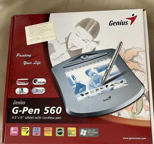 Планшет Genius G-Pen 560 USB 4.5 x 6 Cordless Pen