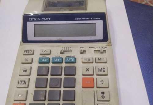Калькулятор citizen cx-32 печатающий