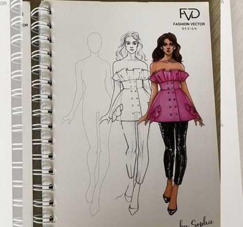 Скетчбук с шаблонами фигур fashion vector design