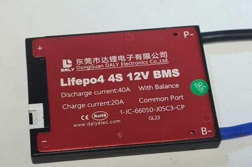 Плата контроля BMS lifepo4 4S 12V 40A