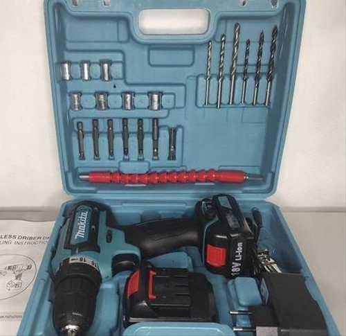 Аккумулятор. Шуруповерт Makita 18v с набором