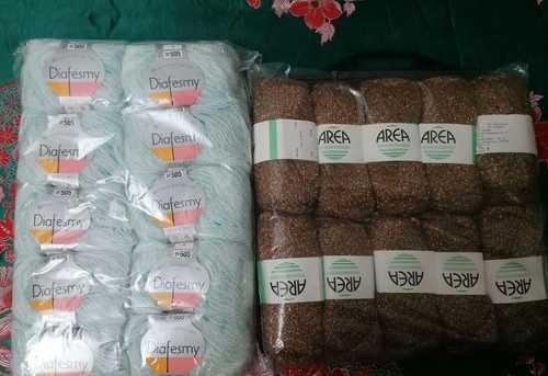 Пряжа в упаковках Италия, Япония из СССР, винтаж