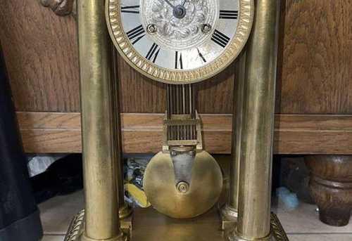 Старинные бронзовые французские портальные часы