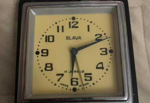Часы будильник дорожные Слава СССР винтаж