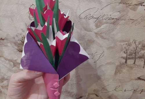 Поделка на 8 марта, букет цветов тюльпаны