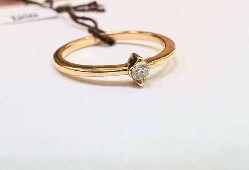 Кольцо золотое с бриллиантом 16 р-р (Мира,33)