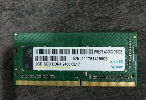 Оперативная память ddr4 2400 2gb apacer