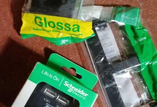 Usb розетка schneider electric glossa